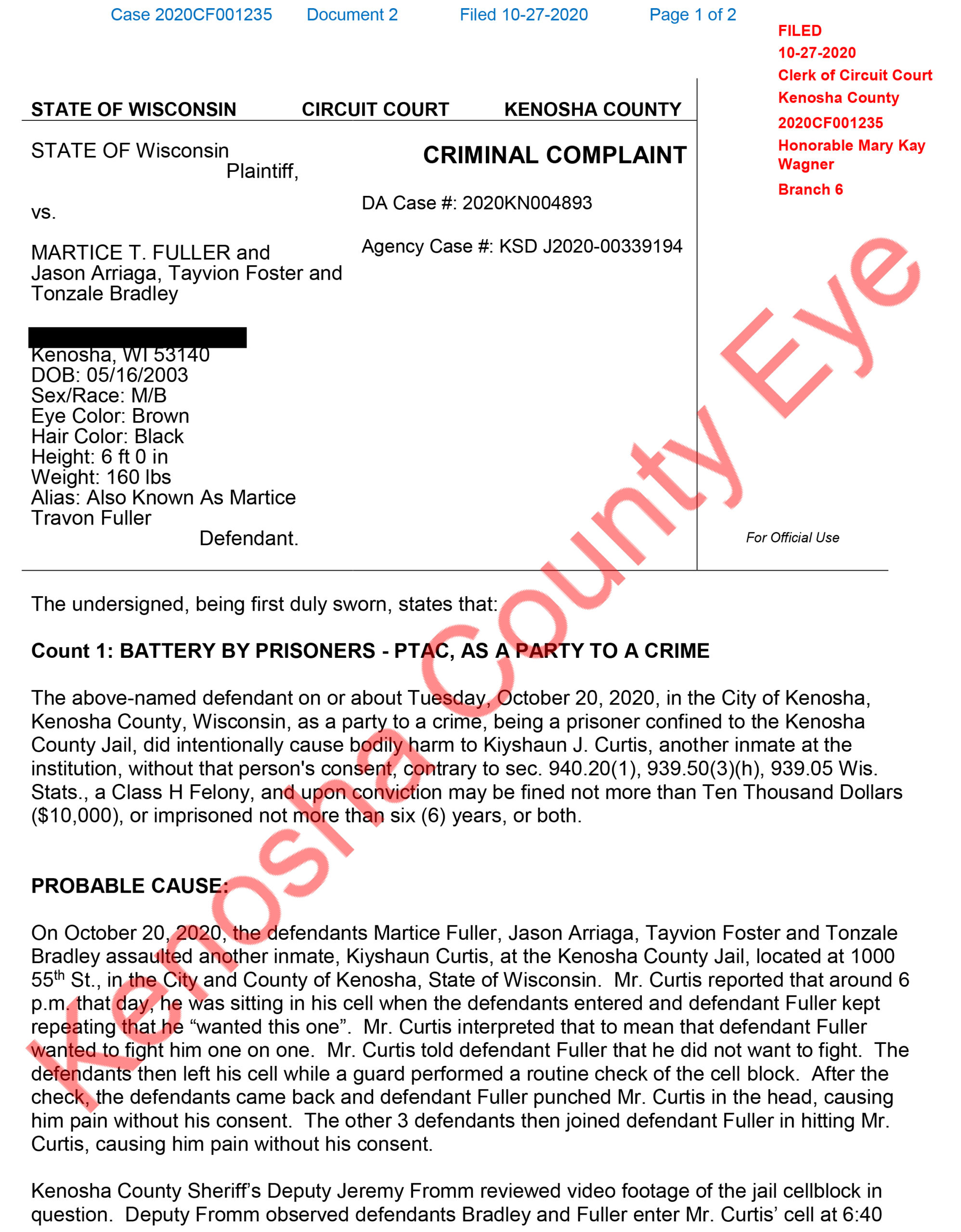 Martice Fuller Catches 8th Felony - This Time For a Jailhouse Melee ...