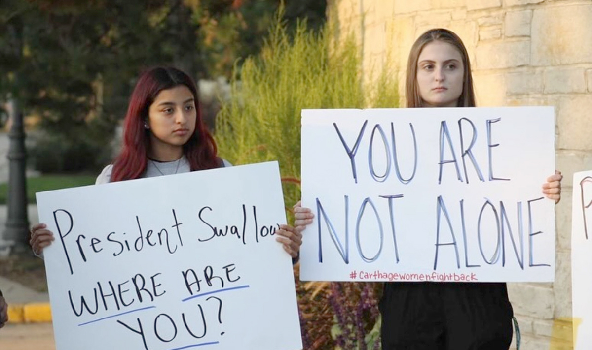 Carthage Students Protest Embattled Carthage President John Swallow's ...