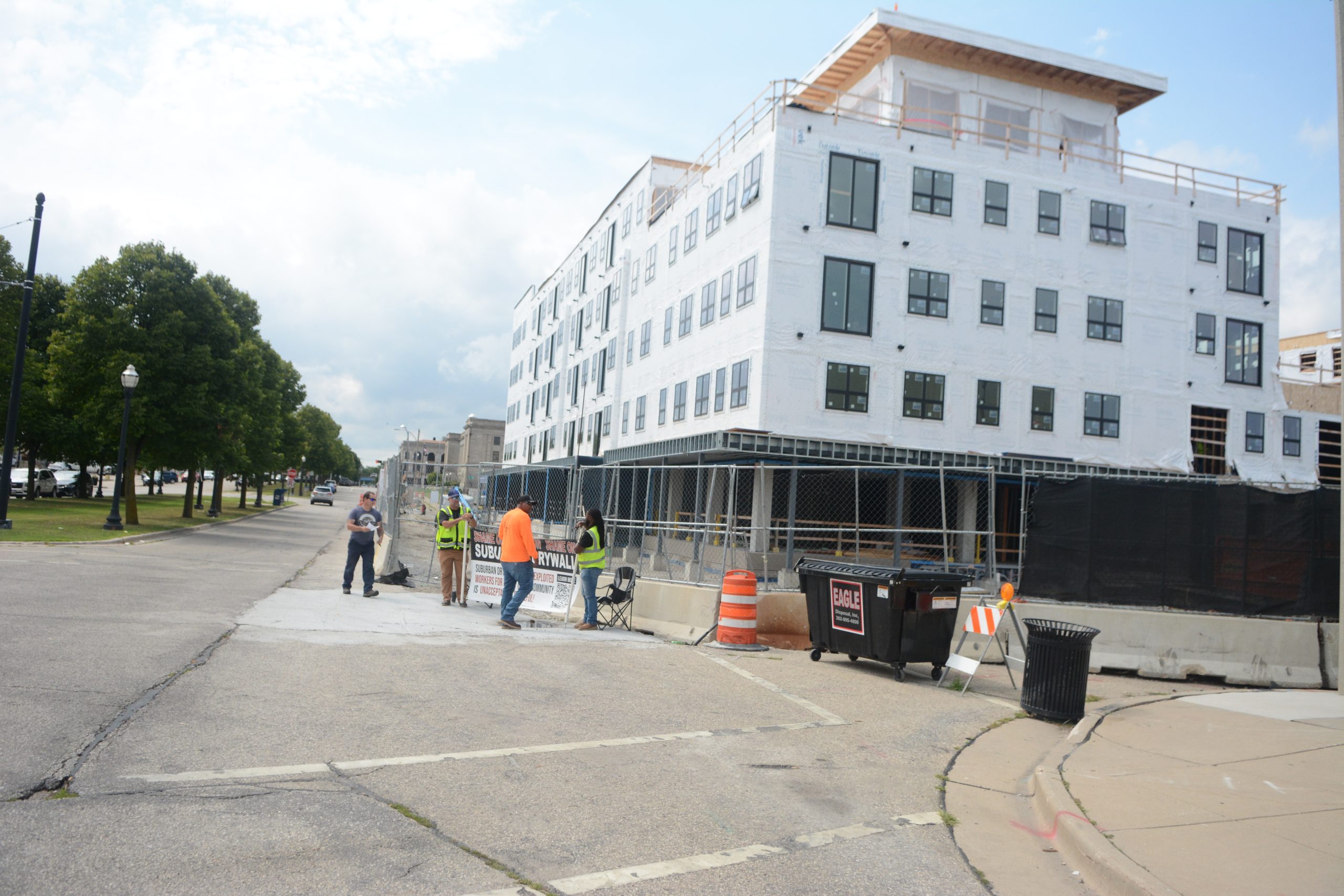 Protest Targets Labor Practices at Downtown Kenosha’s Karrick Project ...