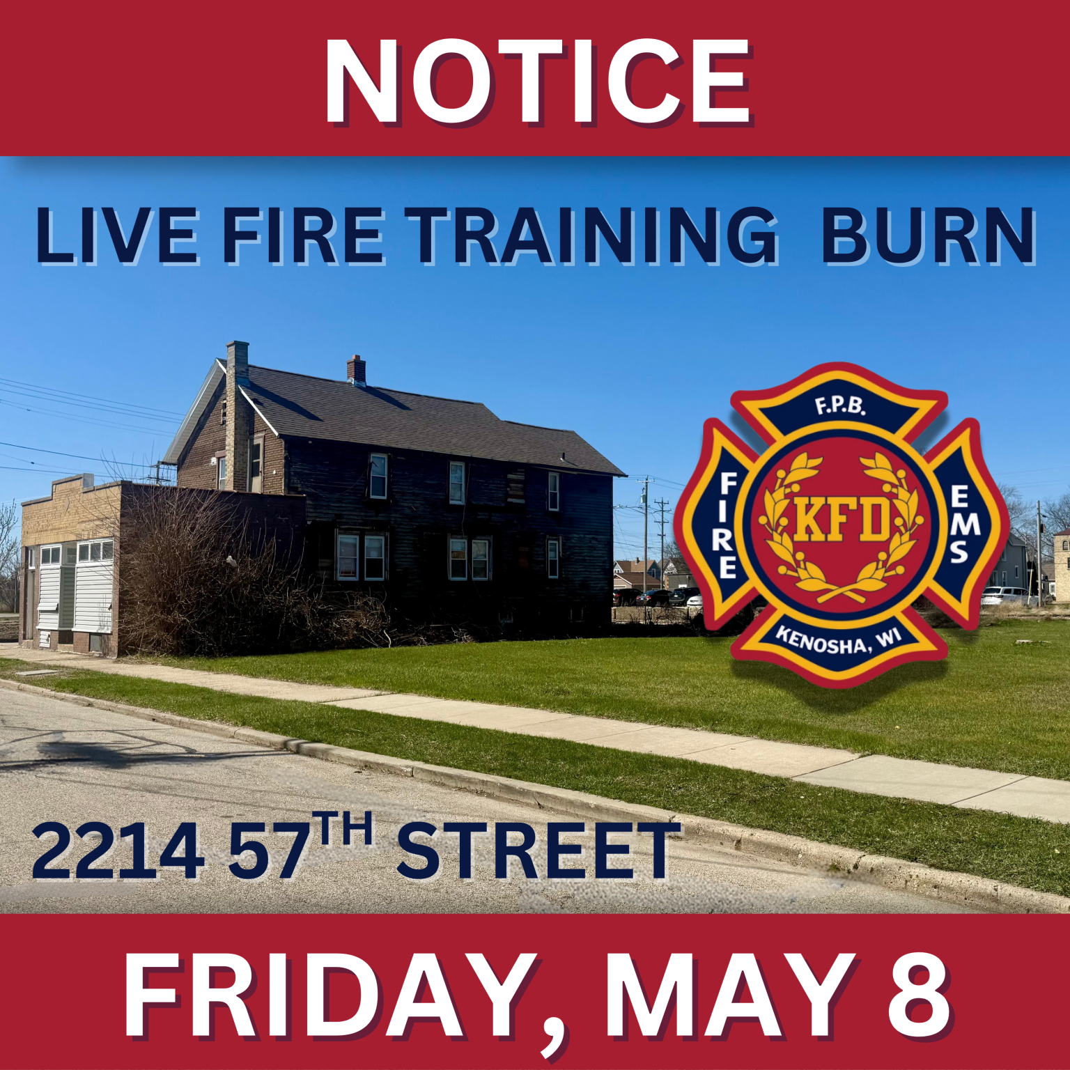 Kenosha Fire Department To Ignite Live Burn Training At City-Owned Home ...