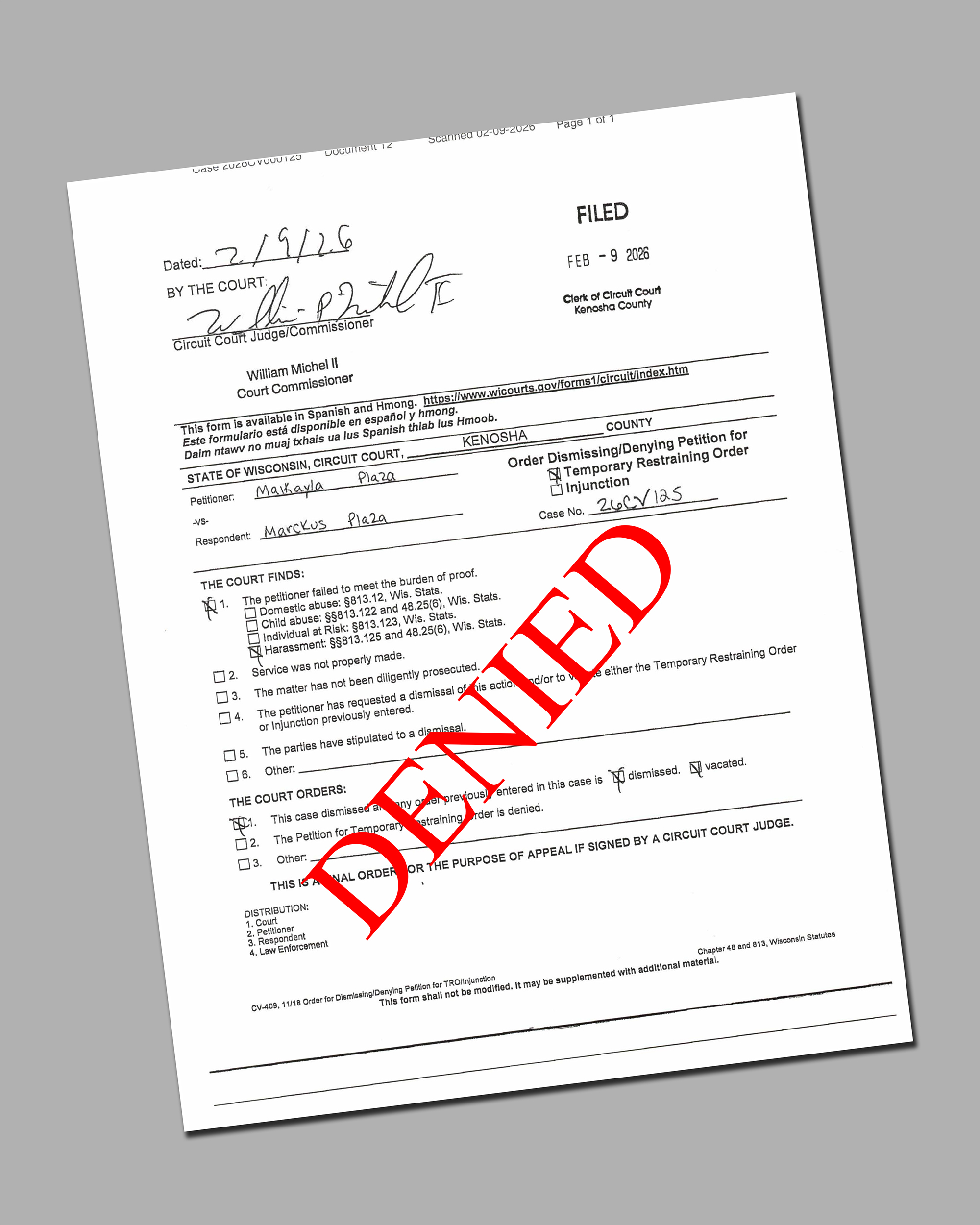 Court Transcripts Show Makayla Rutka-Plaza Begged for Restraining Order ...